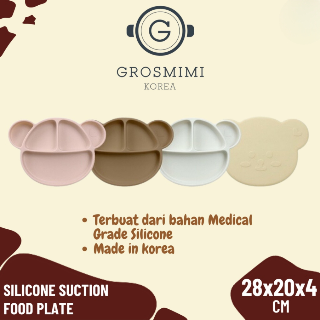 Jual Grosmimi Silicone Suction Food Plate - Piring Makan Anak - Piring ...