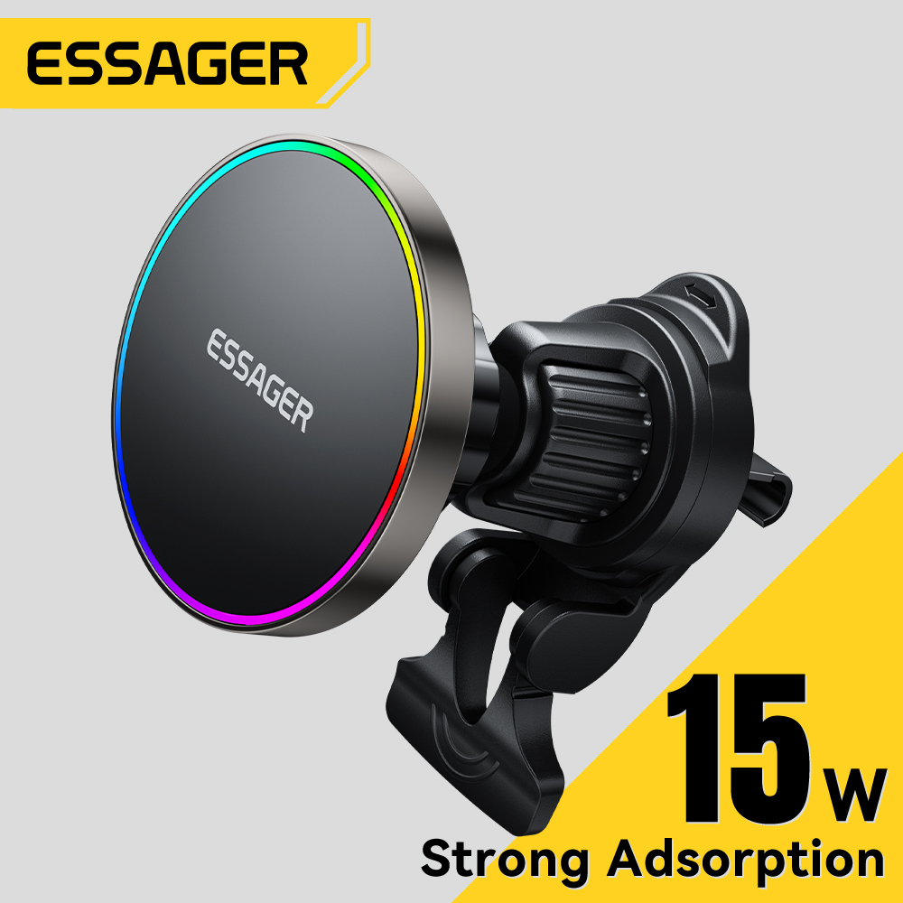 Jual ESSAGER Magnetic Wireless Car Charger 15W Fast Charge + Holder ...