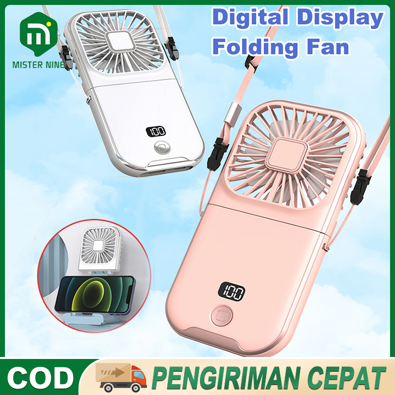 Jual Mini Fan Portable Foldable Kipas Angin Neck Hanging Fan USB ...