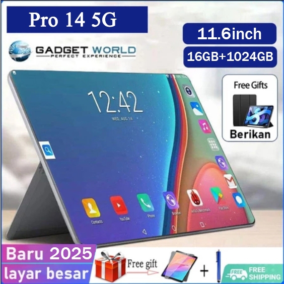 Jual 【Garansi 100% ori】Tablet PC Baru 5G Tablet Pro14 Tab 11.6inch RAM ...