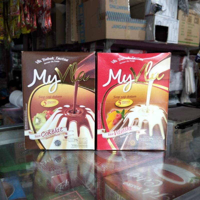 Jual My Vla 1 box Vanilla dan Cokelat isi 6 sachet @60gram | Shopee ...