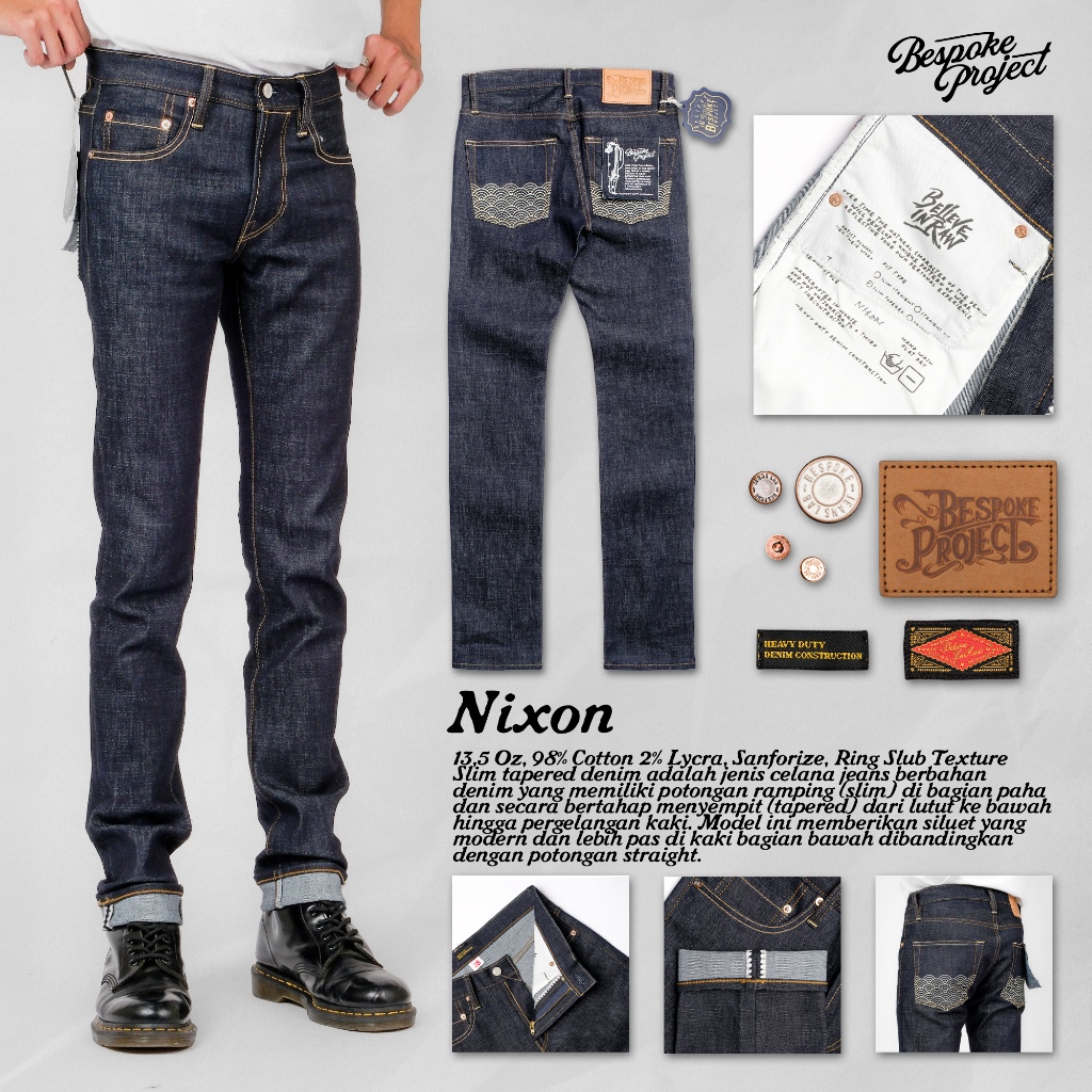 Jual Bespoke project Celana Jeans pria Nixon Raw Denim | Shopee Indonesia