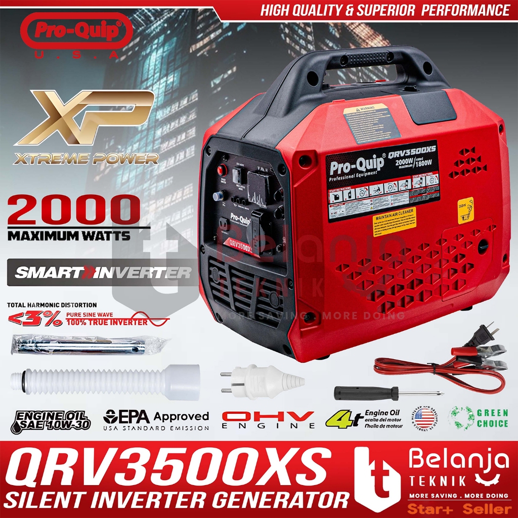 Jual Proquip Generator Silent Inverter QRV3500 XS Genset Bensin 2000 ...