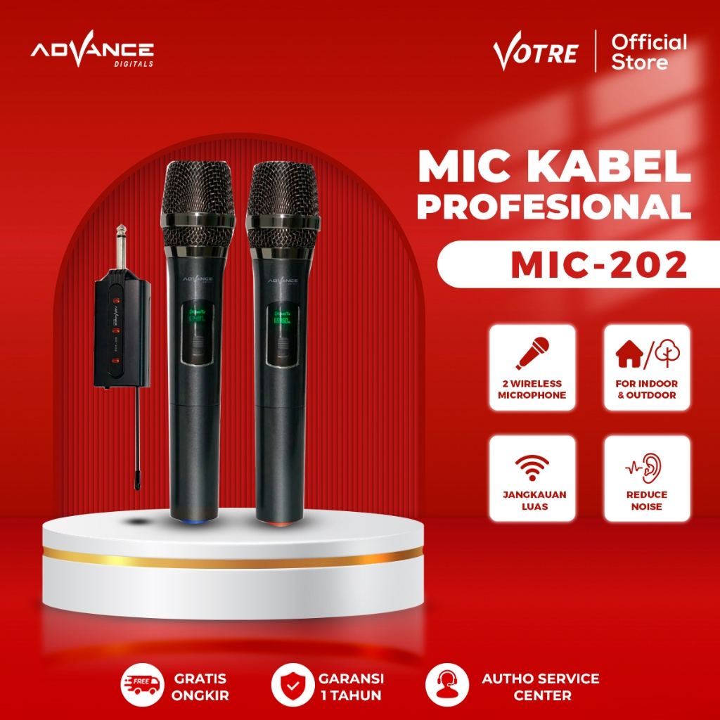 Jual Advance Wireless Microphone Mic Wireless Double Professsional Mic ...