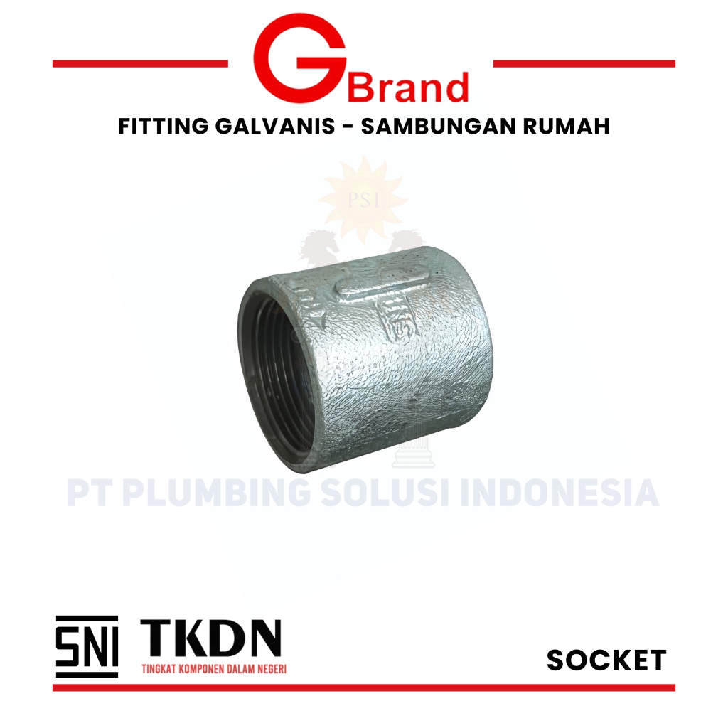 Jual G Brand Socket Galvanis Besi Drat BSPT 1/2 Inch / 20 mm | Shopee ...