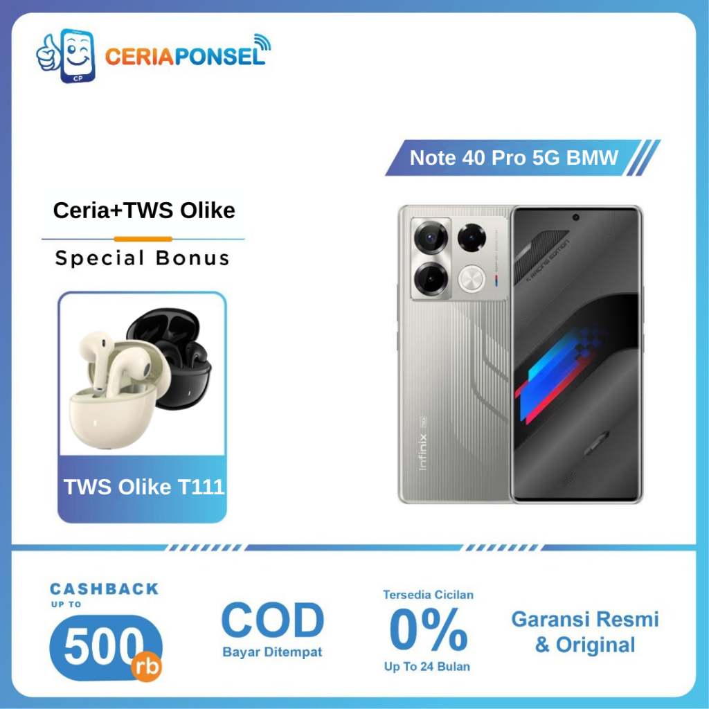 Jual Infinix Note 40 Pro 5G BMW 8/256GB Dimensity 7020, 5000mAh 45W | Garansi Resmi Infinix 1 ...