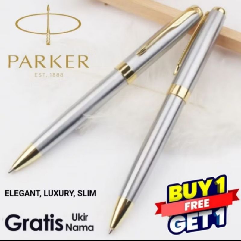 Jual Ballpoint Mewah Profesional Pen Buy 1 Get 1 Free Parker Slim ...