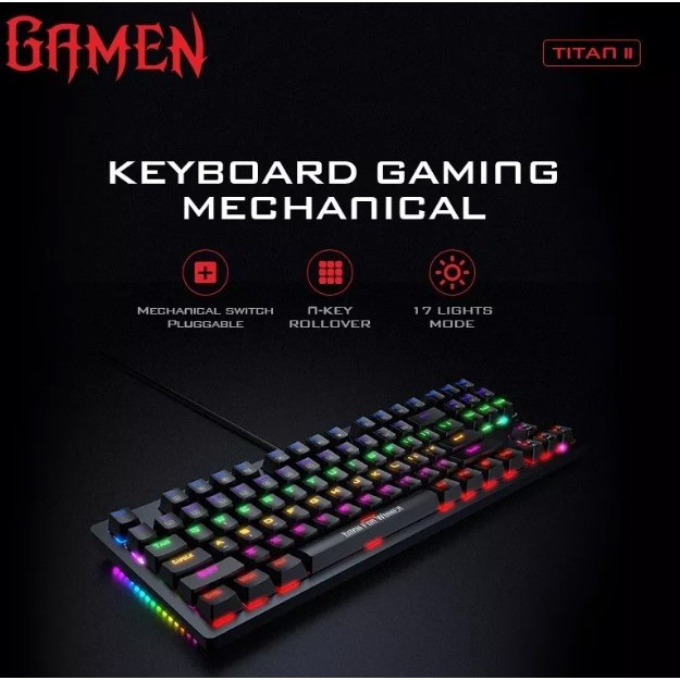 Jual GAMEN MECHANICAL KEYBOARD TITAN 8 104 KEY | Shopee Indonesia