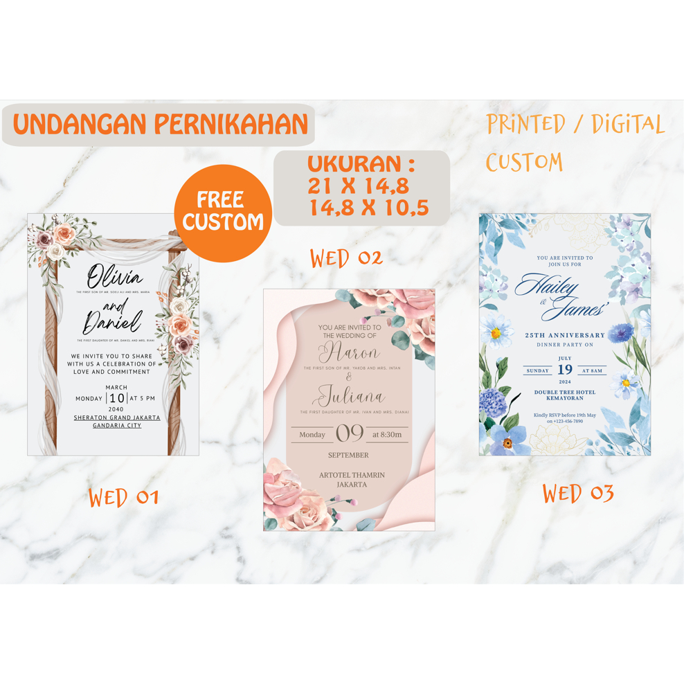 Jual [FREE CUSTOM] Undangan Intimate Wedding, MINIMAL ORDER HANYA 30 ...