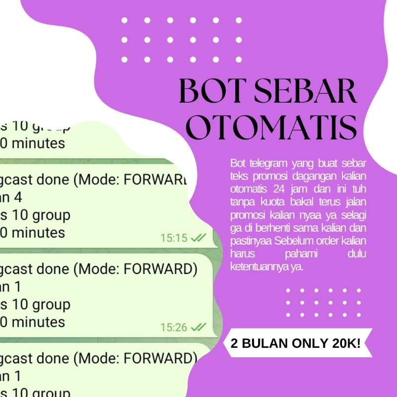 Jual BOT SEBAR OTOMATIS TELE MURAH! USERBOT | Shopee Indonesia