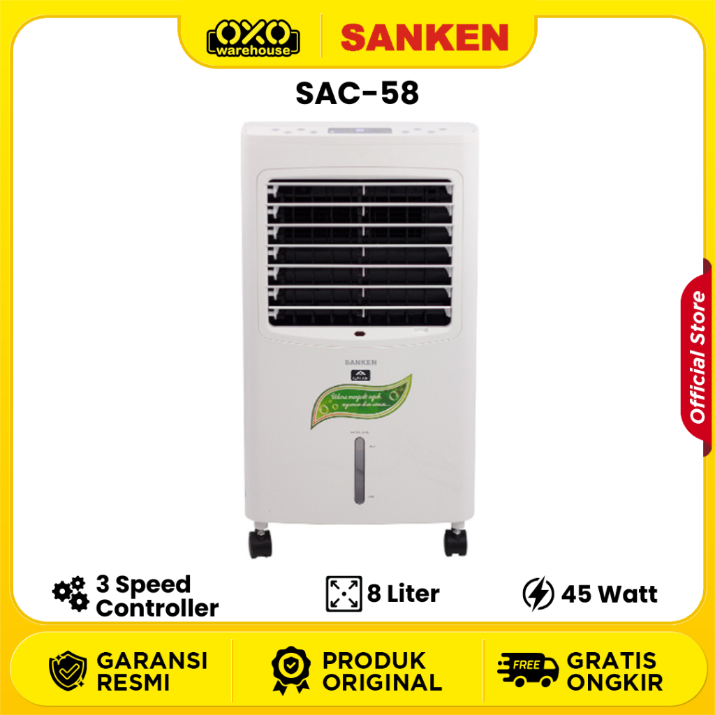 Jual SANKEN Air Cooler SAC-58 Pendingin Udara 8 Liter Low Watt Garansi ...