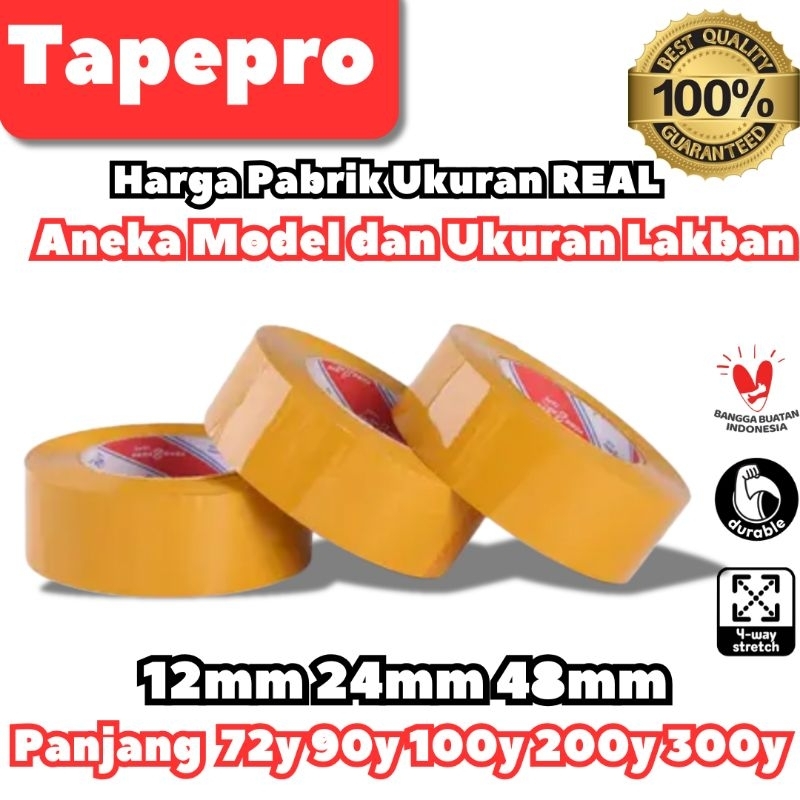 Jual Tape Pro Isolasi Solatip Lakban Fragile Merah Putih Unboxing ...