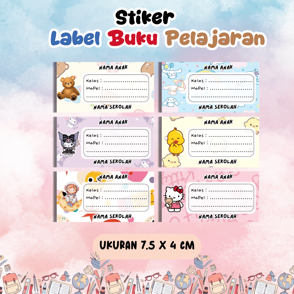 Jual STIKER BUKU MATA PELAJARAN CUSTOM NAMA/STIKER NAMA BUKU/STIKER ...