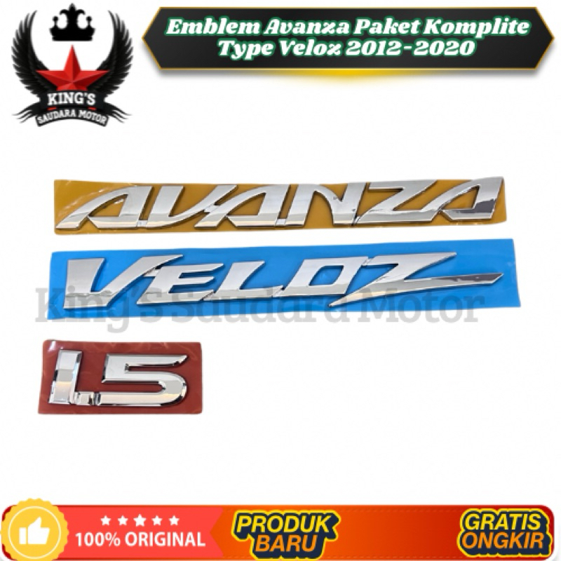 Jual Emblem Avanza Paket Komplite Type Veloz 2012-2020 Original ...