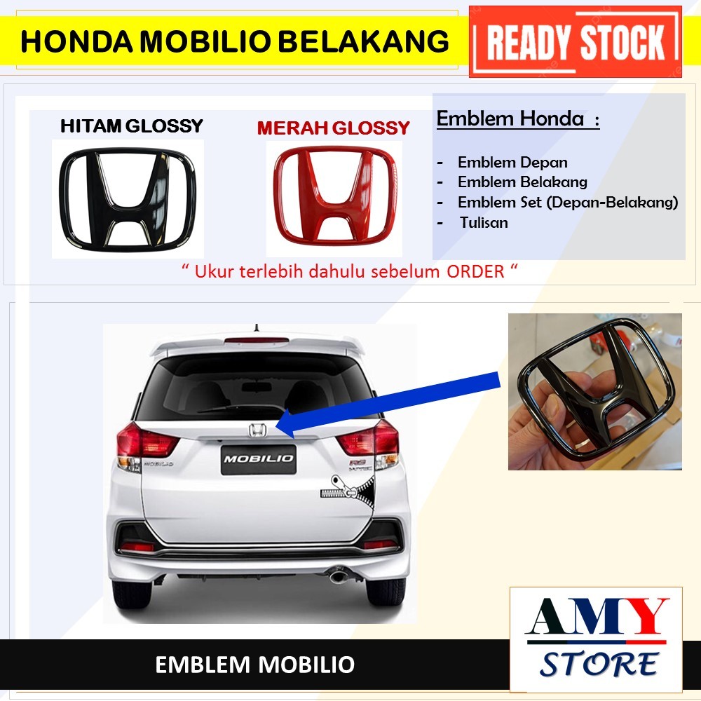 Jual AMY164- MOBILIO BELAKANG, LOGO Honda Mobilio Belakang, Emblem ...