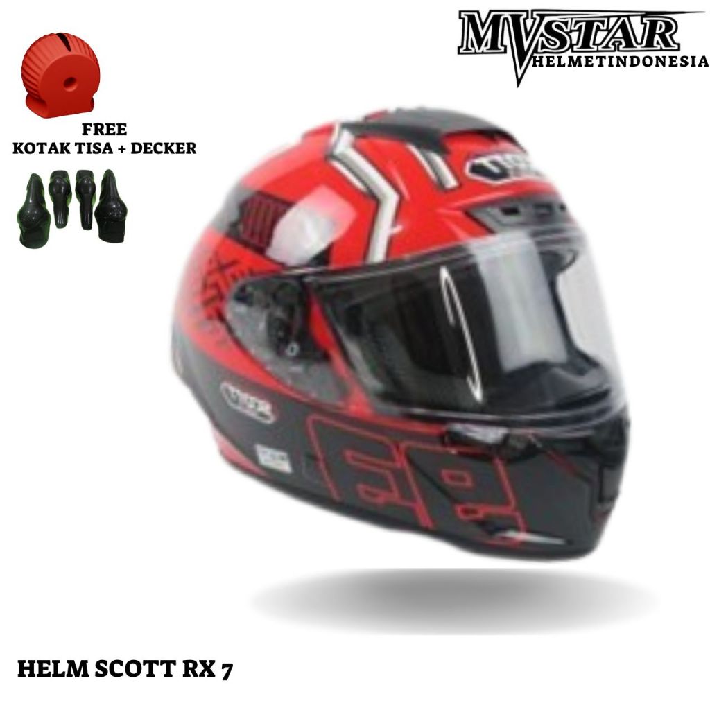 Jual [ PROMO FREE DECKER ] Helm Scott RX 7 / FF scott RX7 MOTIF helm FF ...