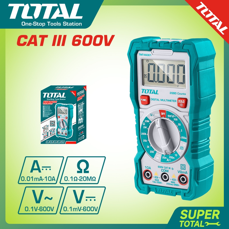 Jual 【TOTAL】TMT46001 DIGITAL MULTIMETER MULTI TESTER Pocked Sized ...