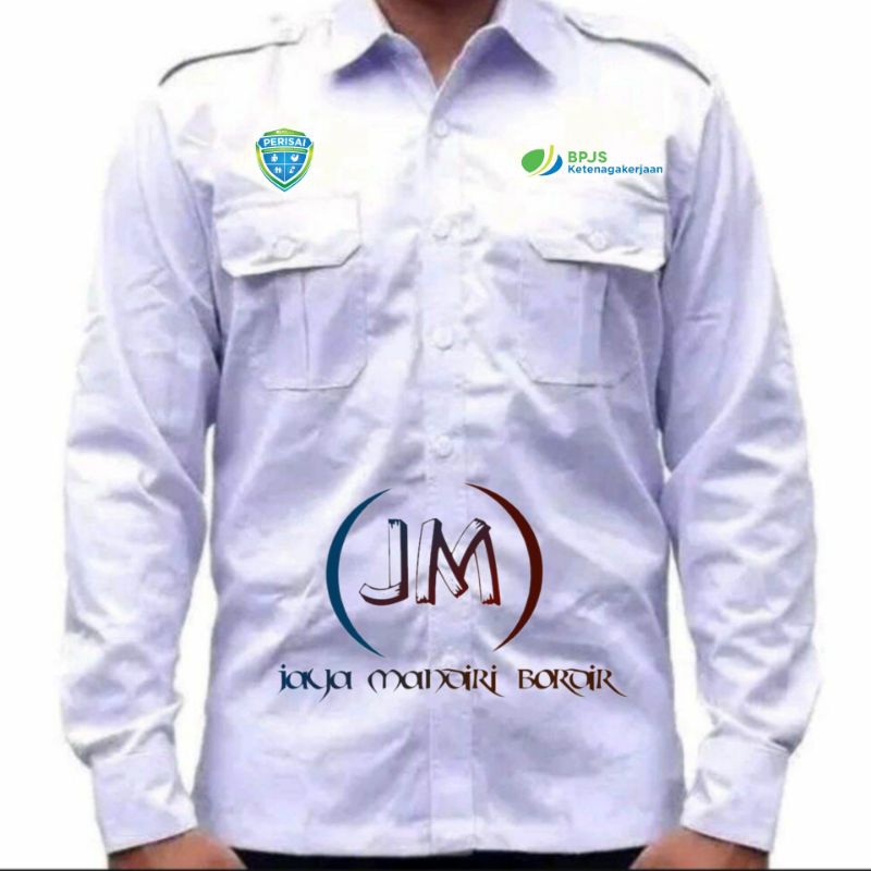 Jual KEMEJA BPJS KETENAGAKERJAAN BORDIR || KEMEJA LOGO PRISA.I BORDIR ...