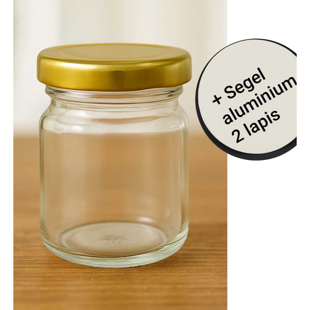 Jual / 6 ( ENAM ) PCS 70 ml botol silinder kaca + tutup GOLD Baru ...