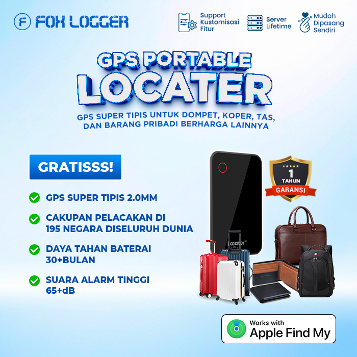Jual Fox Logger Locater Wireless with Alarm for Apple Find My Airtag ...