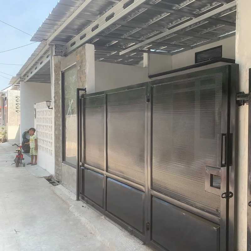 Jual Pagar rumah Besi hollow galvanis anti karat model dorong | Plat ...