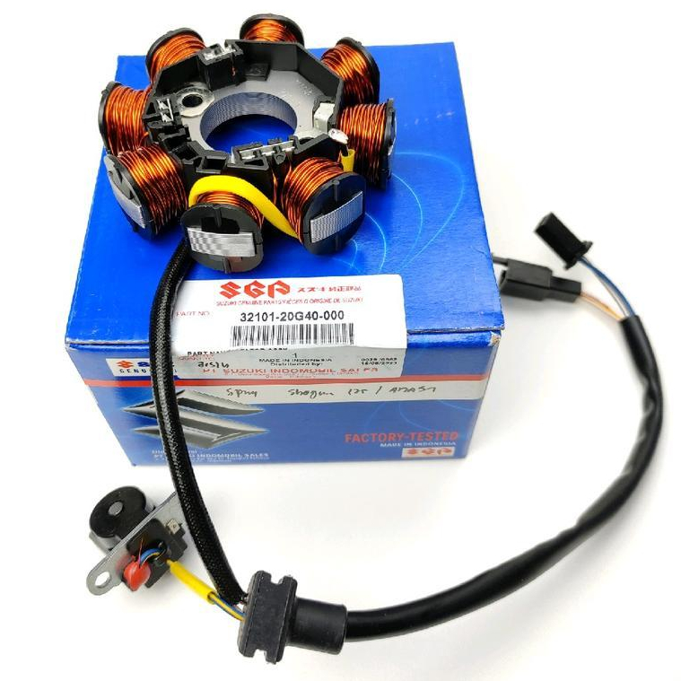 Jual SPULL STATOR ASSY KOMPLIT PULSER SHOGUN 125 SP ARASHI KABEL 4 32101-20G40-000 ASLI SUZUKI ...