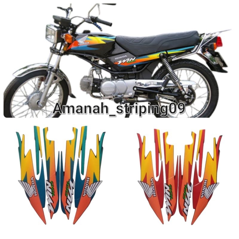 Jual Set Stiker Striping Standart Motor Win 100 2001 - Body polet Win ...