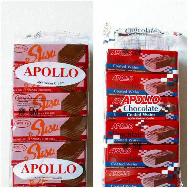 Jual Apollo Wafer krim susu dan coklat isi 12 per bungkus | Shopee ...