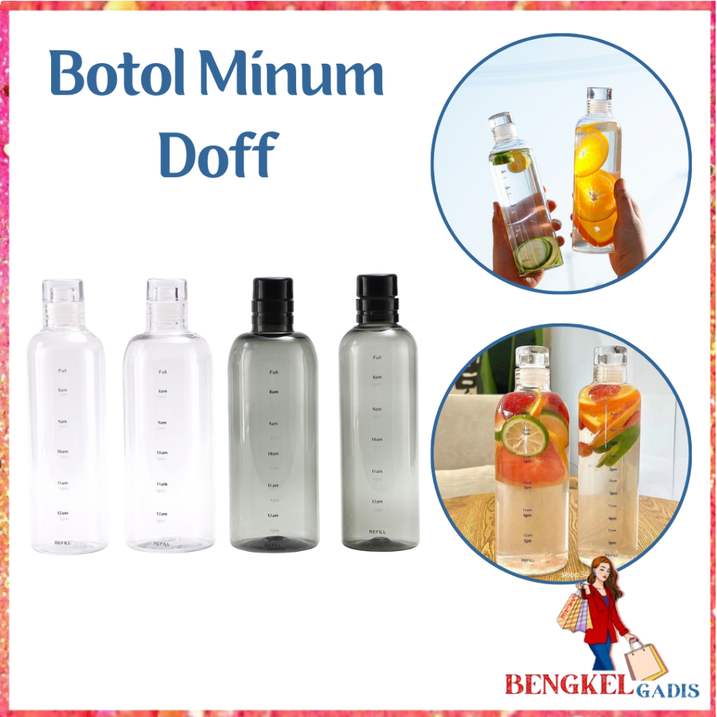 Jual BG - Botol Minum Aesthetic 500ml & 750ml Water Bottle Botol Bening ...