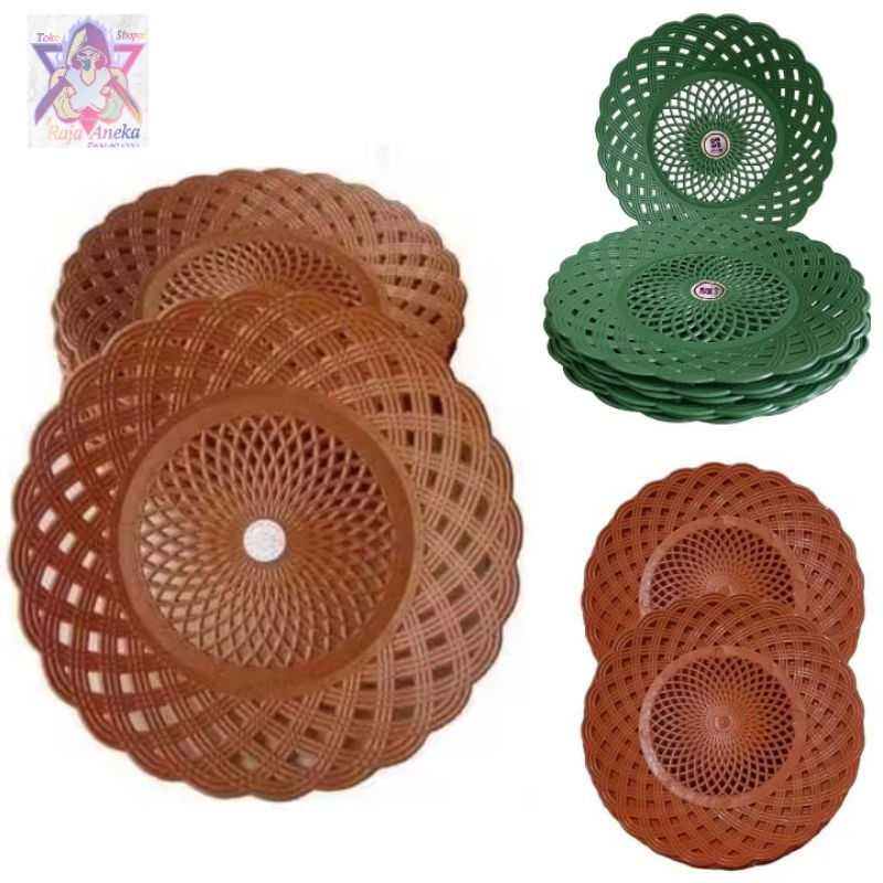 Jual PIRING ROTAN PLASTIK 1DOSIN / PIRING ROTAN CEKUNG DAN PIRING CEPER ...