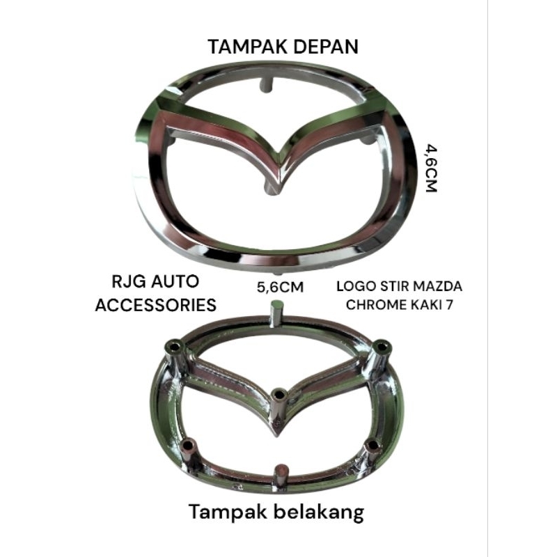 Jual LOGO EMBLEM LAMBANG STIR MAZDA 2 3 6 CX3 CX5 CX9 CHROME KAKI 7 ...