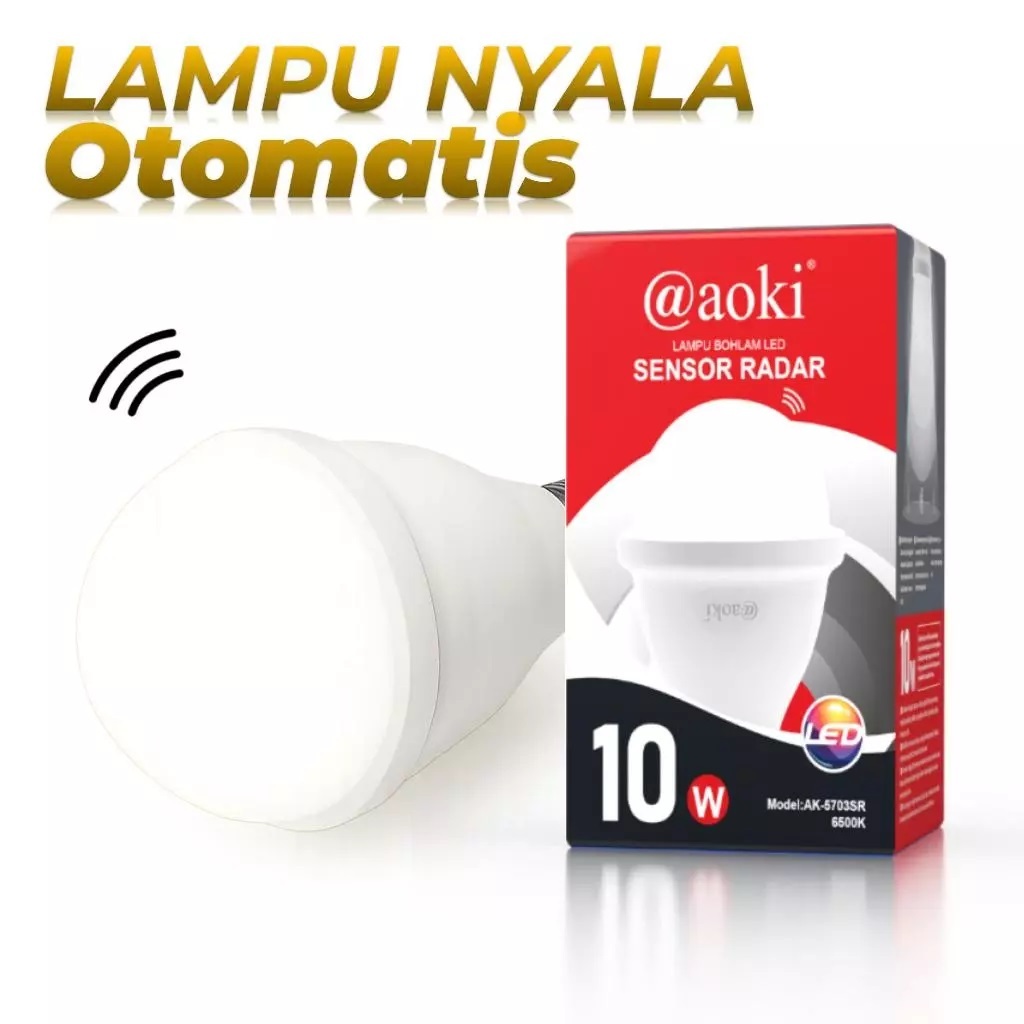 Jual AOKI Lampu Bohlam Sensor Cahaya UV & Suara LED Otomatis - Radar & Sensor Gerak Hemat Energi ...