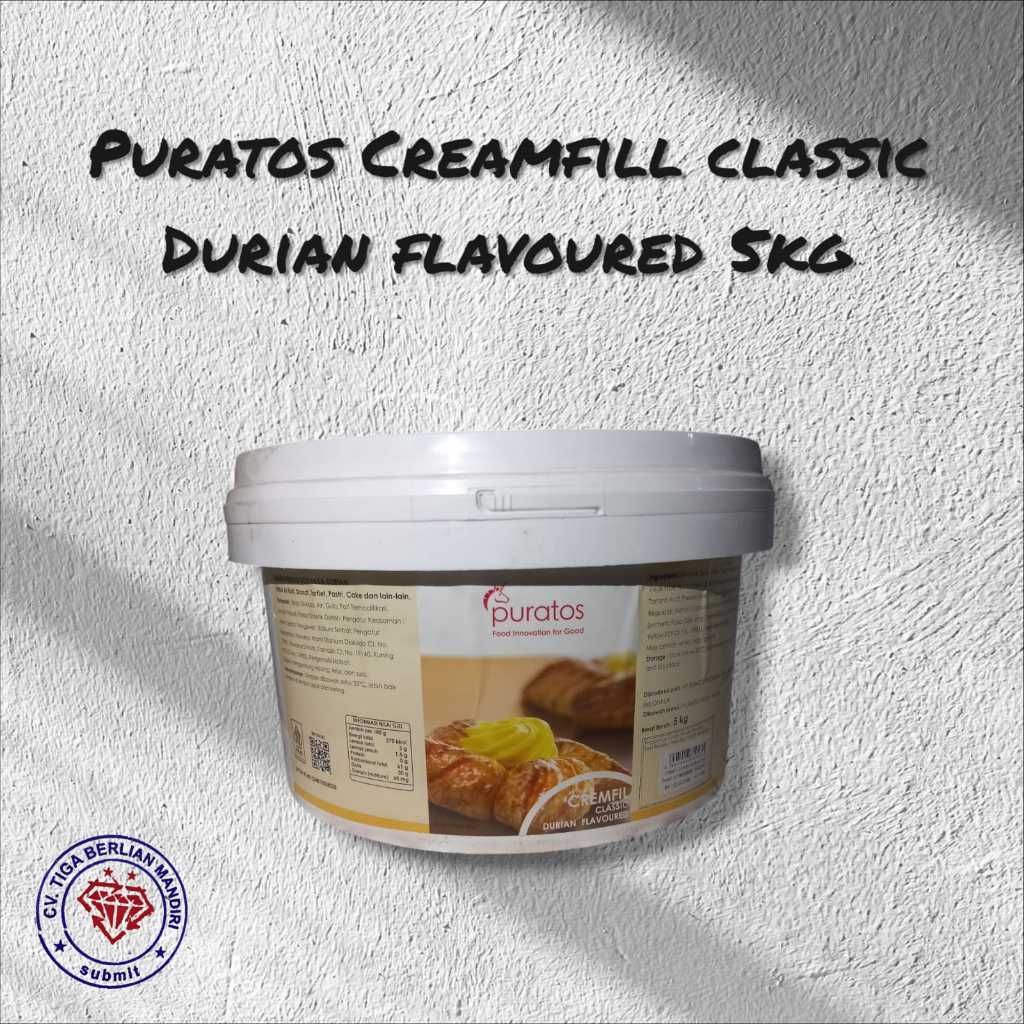 Jual CREAMFILL FLA PURATOS RASA DURIAN DAN VANILLA KEMASAN 5KG/PCS ...