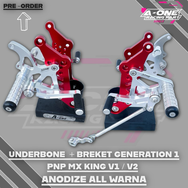 Jual Footstep Underbone V1 A-One MX KING Set Breket G1 All Warna (Free ...