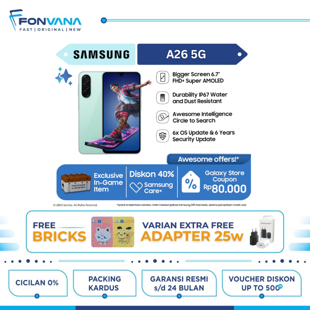 Jual Samsung Galaxy A26 5G 8/256GB Exynos 1380 Android 15 One UI 7 | Garansi Resmi Samsung ...