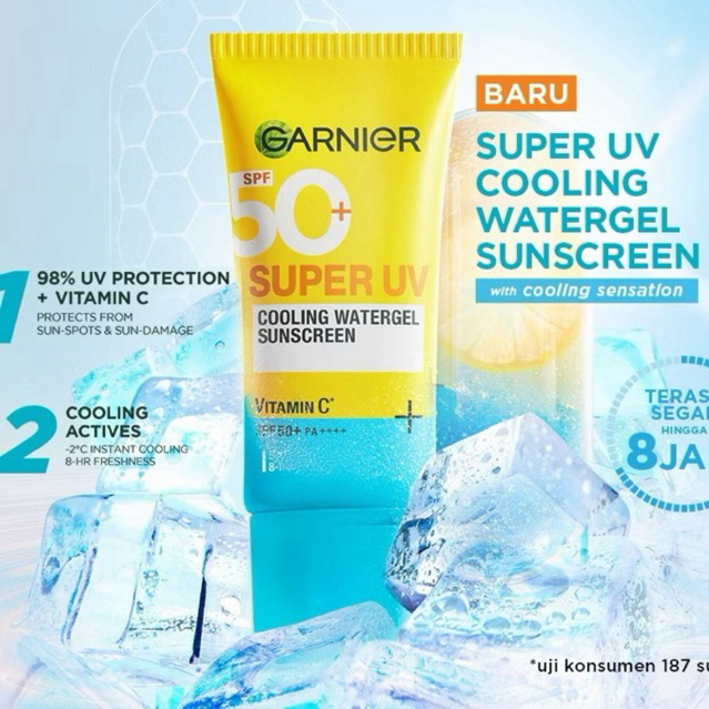Jual Garnier Super UV Sunscreen Cooling Water Gel Sunscreen Spf 35 PA ...