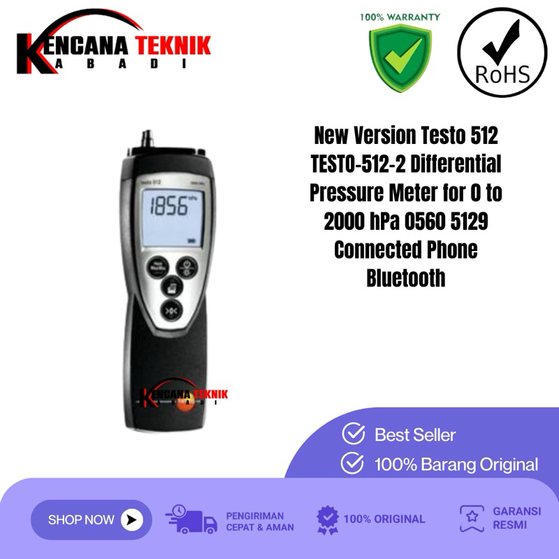 Jual New Version Testo 512 TESTO-512-2 Differential Pressure Meter for ...