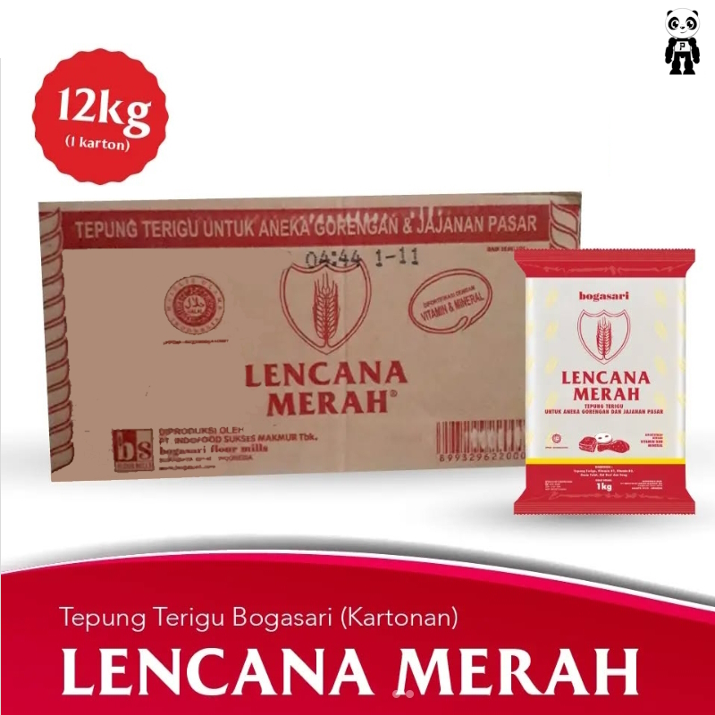 Jual Lencana Merah Dus Karton isi 12 Bungkus X 1Kg Tepung Terigu untuk ...