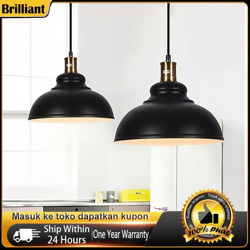 Jual Lampu Gantung Minimalis Industrial Ruang Meja Makan Toko Lampu Hias Gantung Kap Besi ...