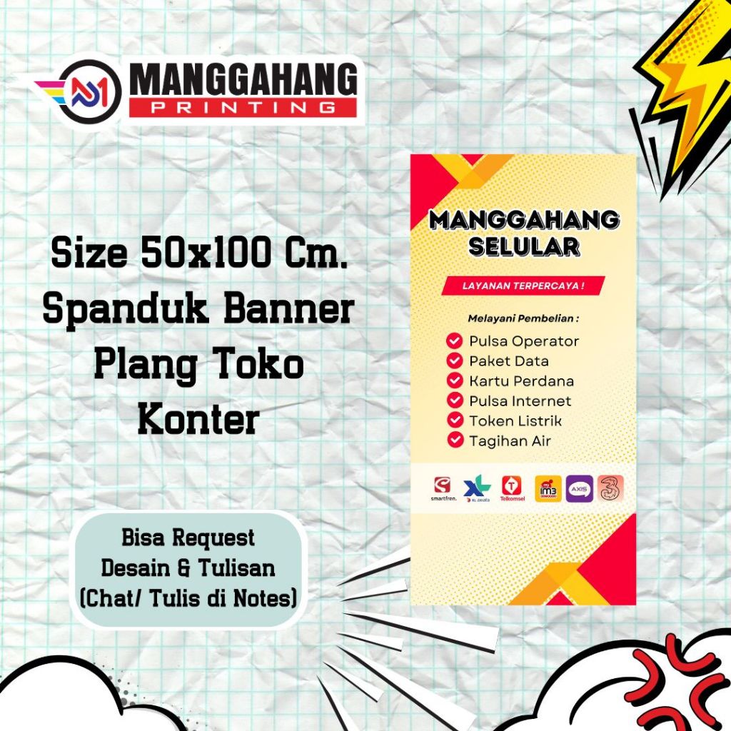 Jual SPANDUK BANNER PLANG TOKO KONTER SIZE 50X100CM | Shopee Indonesia