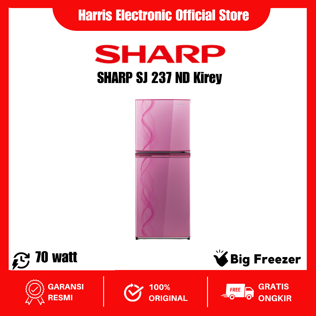 Jual Kulkas 2 Pintu SHARP SJ 237 ND Kirey III 220 Liter No Frost ...