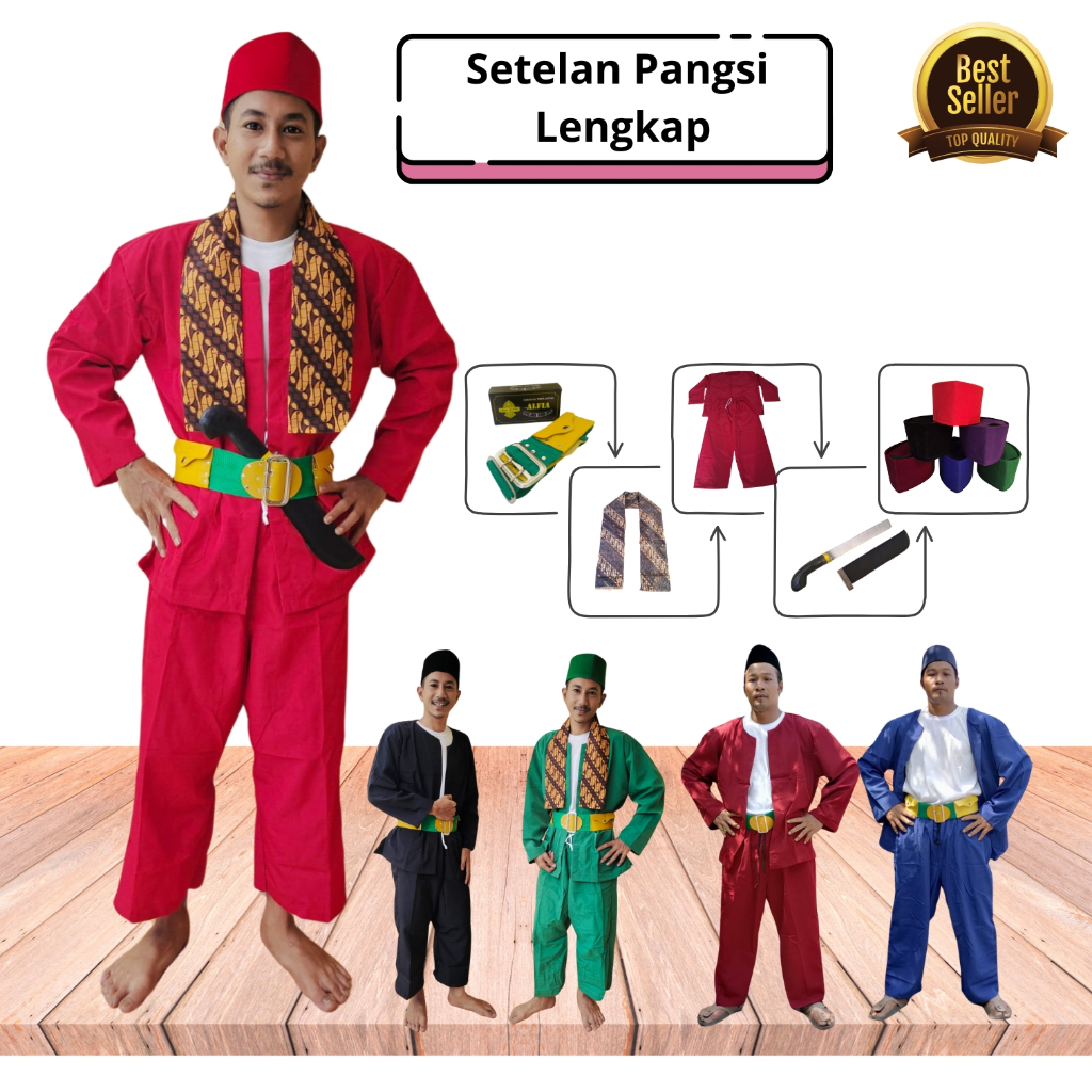 Jual Baju Pangsi Dewasa Original Baju Pangsi Betawi Setelan Lengkap ...