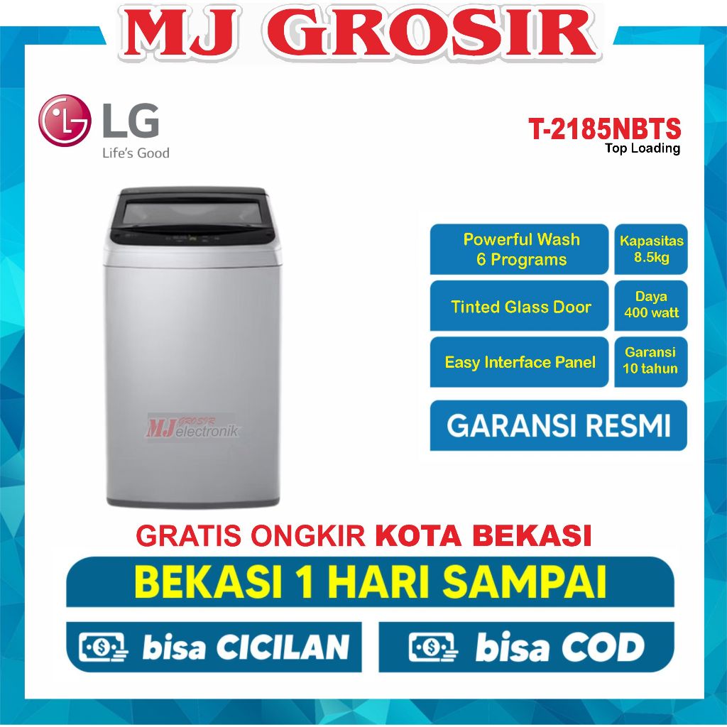 Jual MESIN CUCI 1 TABUNG LG T 2185 NBTS / VSPCK TOP LOADING 8 KG ...