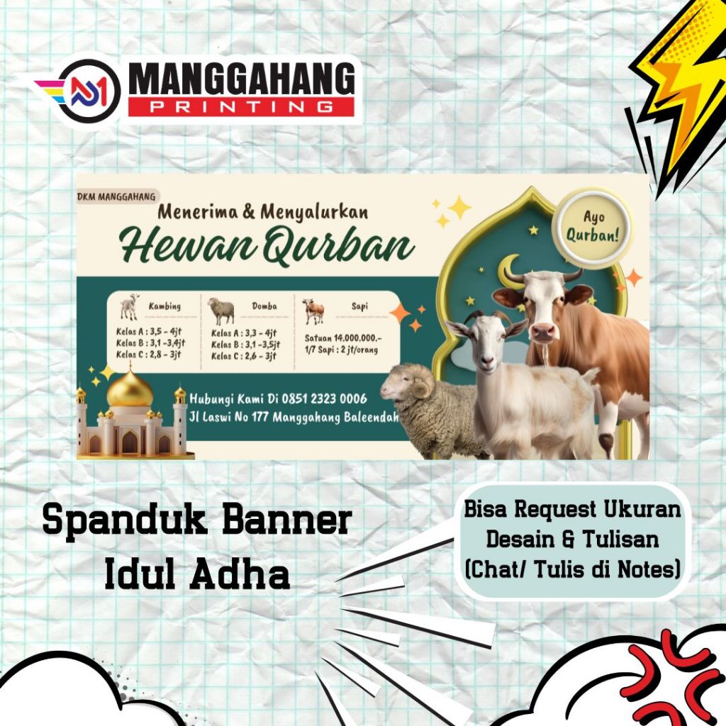 Jual SPANDUK BANNER IDUL ADHA, HEWAN QURBAN | Shopee Indonesia