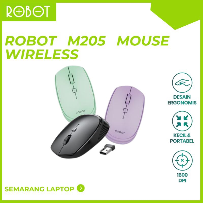 Jual ROBOT M205 Mouse Wireless Tombol Power On Tanpa Kabel Bagus Murah Original | Shopee Indonesia