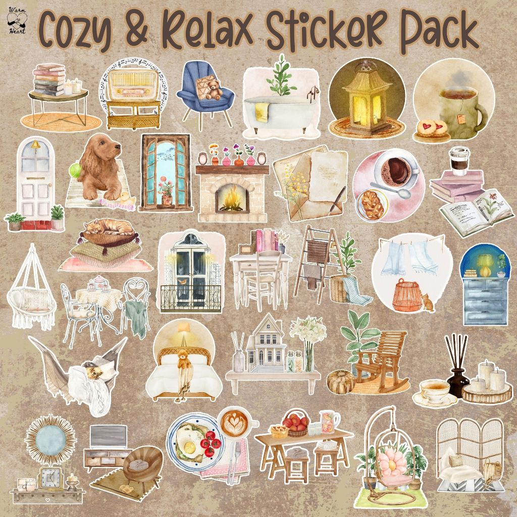 Jual Cozy and Relax Digital Stickers | Digital Stickers, Digital ...
