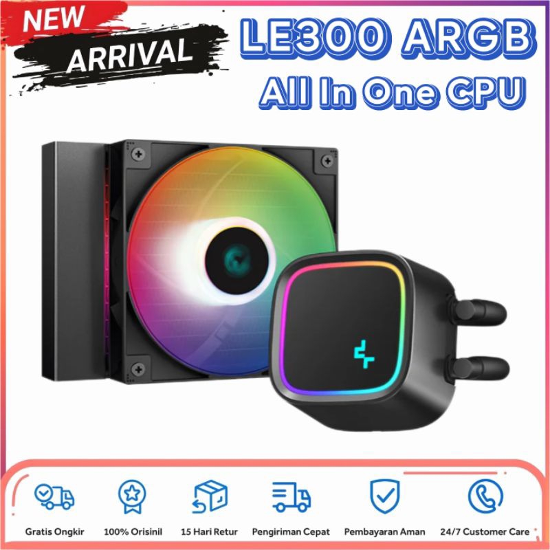 Jual DeepCool LE300 ARGB 9CM AIO Air Liquid CPU Cooler Single One FAN ...