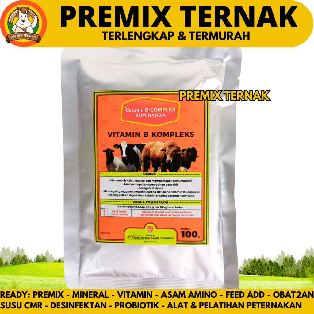 Jual CETAVIT B KOMPLEKS RUMINANSIA 100 GRAM - Vitamin B Complex Napsu ...