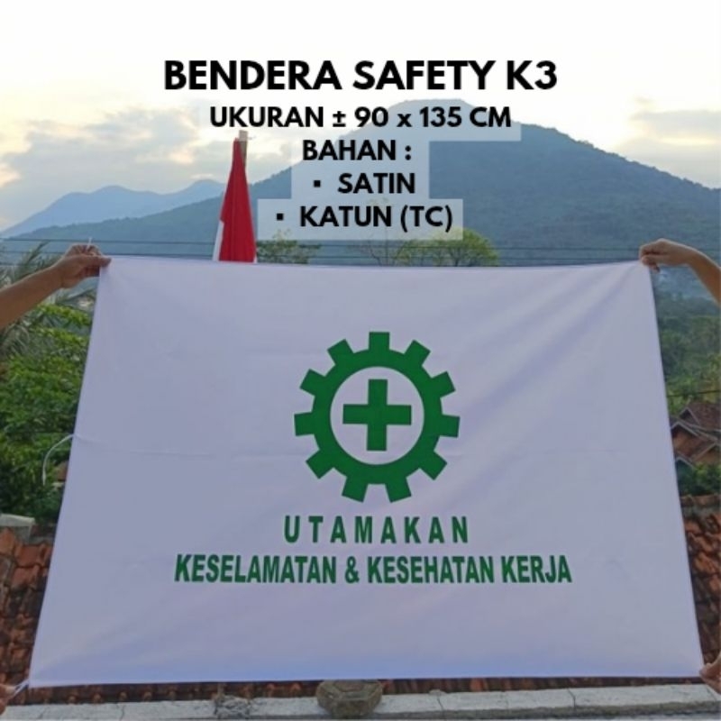 Jual Bendera Safety K3 || Anti Luntur Uk 90x135 Cm || Bahan Satin/Katun ...