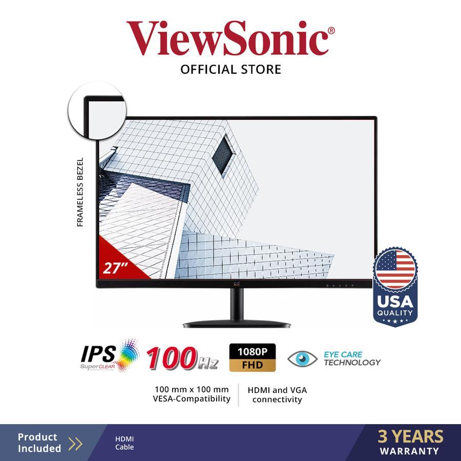 Jual ViewSonic Monitor LED VA2732-H 27" IPS Frameless 100hz 1ms FHD ...